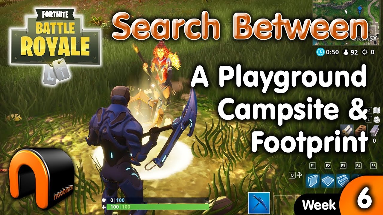 Search Between A Playground Campsite And A Footprint - FORTNITE WEEK 6 ...