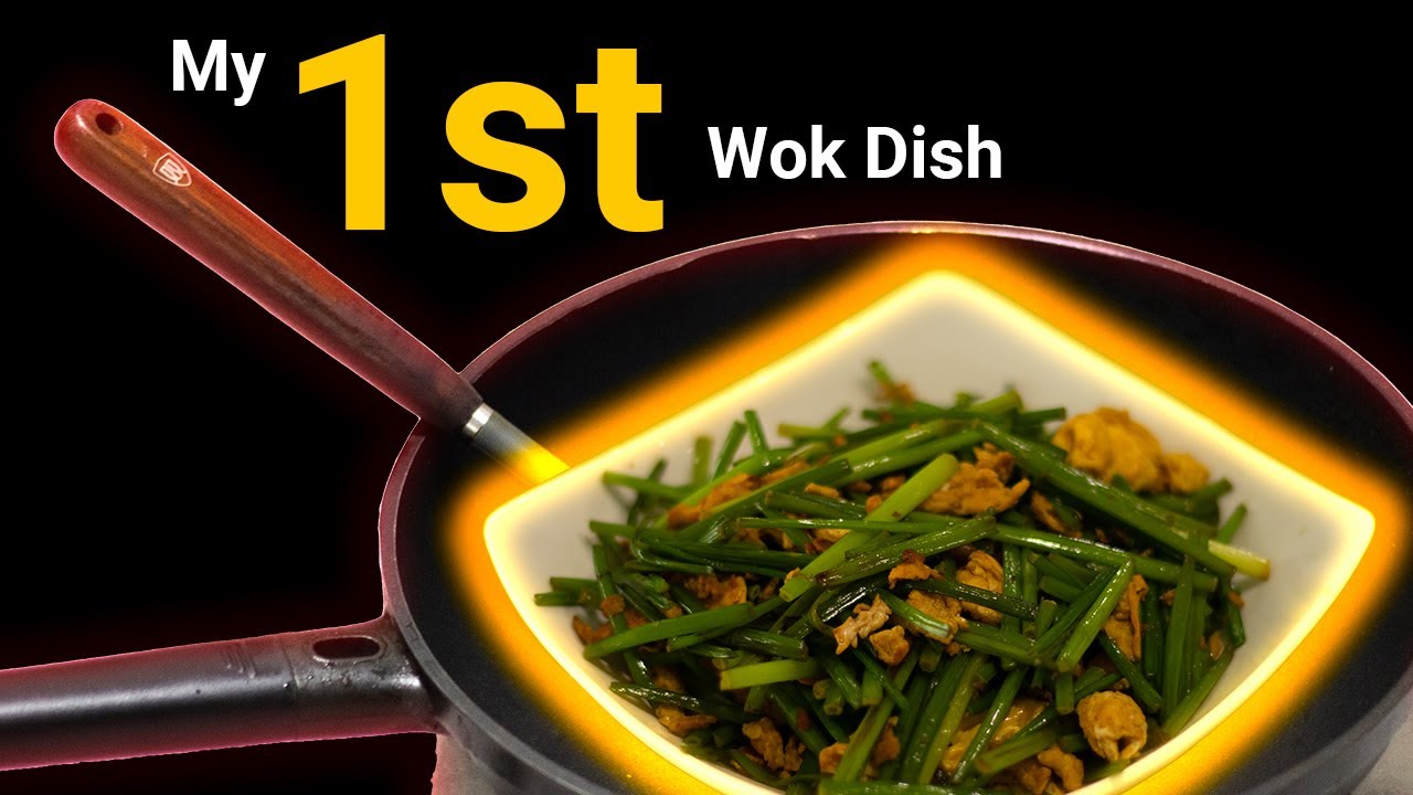 My FIRST wok dish - EASY recipe - Chinese chives and egg stir fry - YouTube