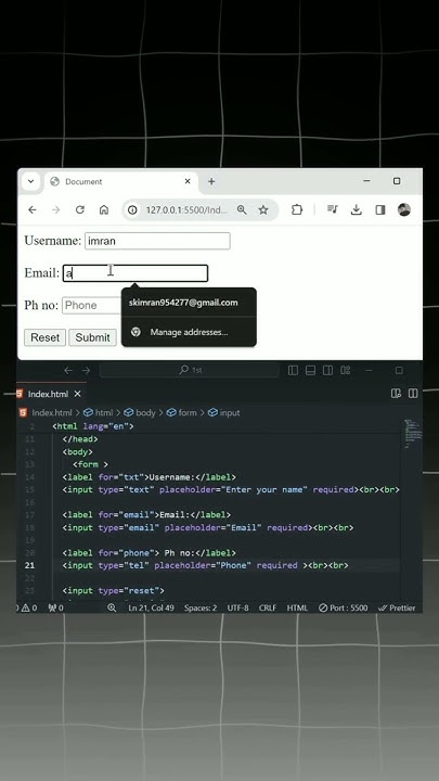 Html Form Add Html Series Prat 11 Codingin17 Html Shorts Youtube