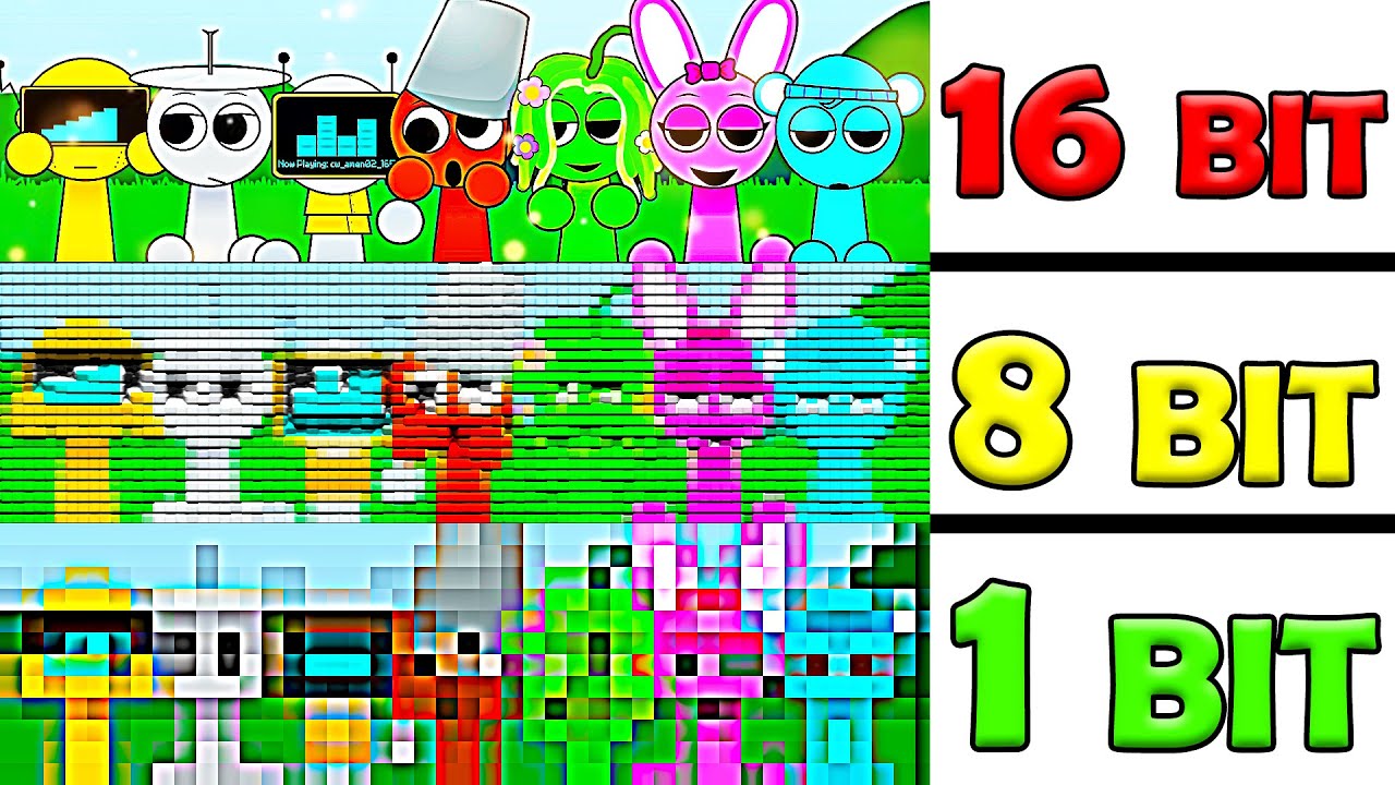 1 bit vs 8 bit vs 16 bit in Incredibox Sprunki - YouTube