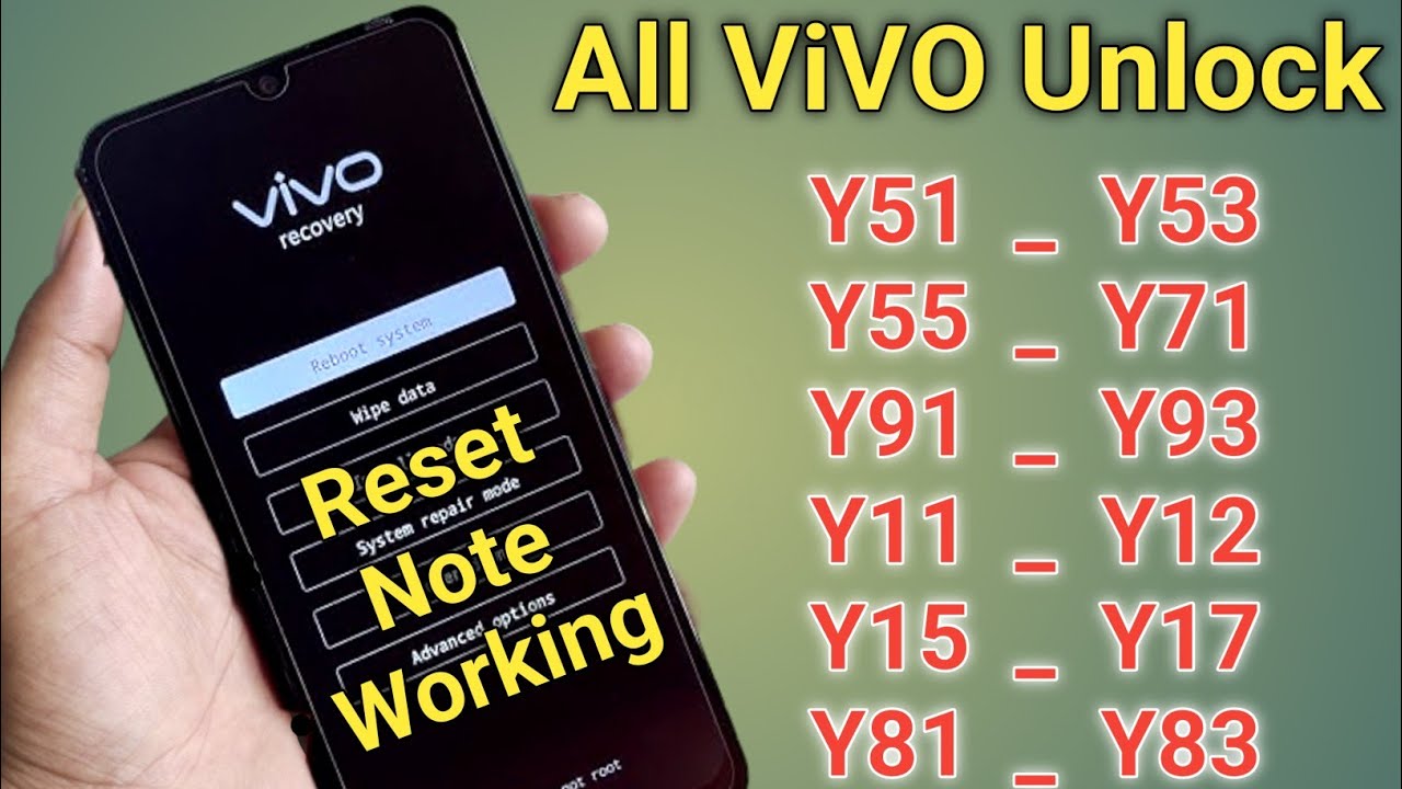 How To Unlock Vivo Y51, Y53, Y55, Y66, Y69, Y71, Y81, Y83, Y91, Phone ...