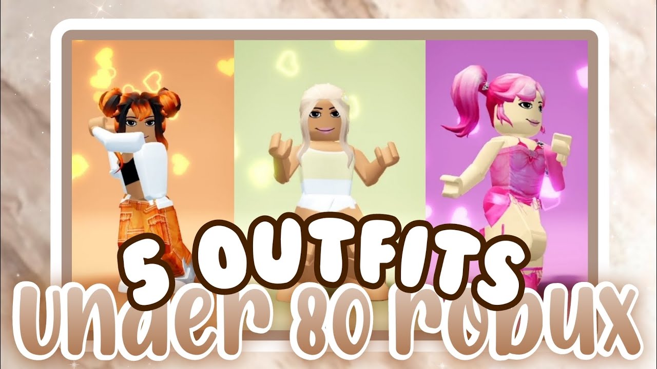 ⋆｡ﾟ☁︎⋆ 5 Roblox Outfit Ideas Under 80 Robux With Woman Face !! (Girls ...