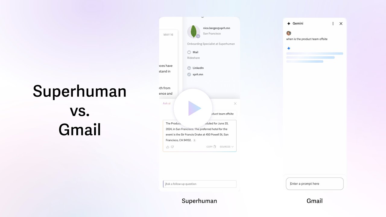 Superhuman vs Gmail Ask AI Comparison - YouTube