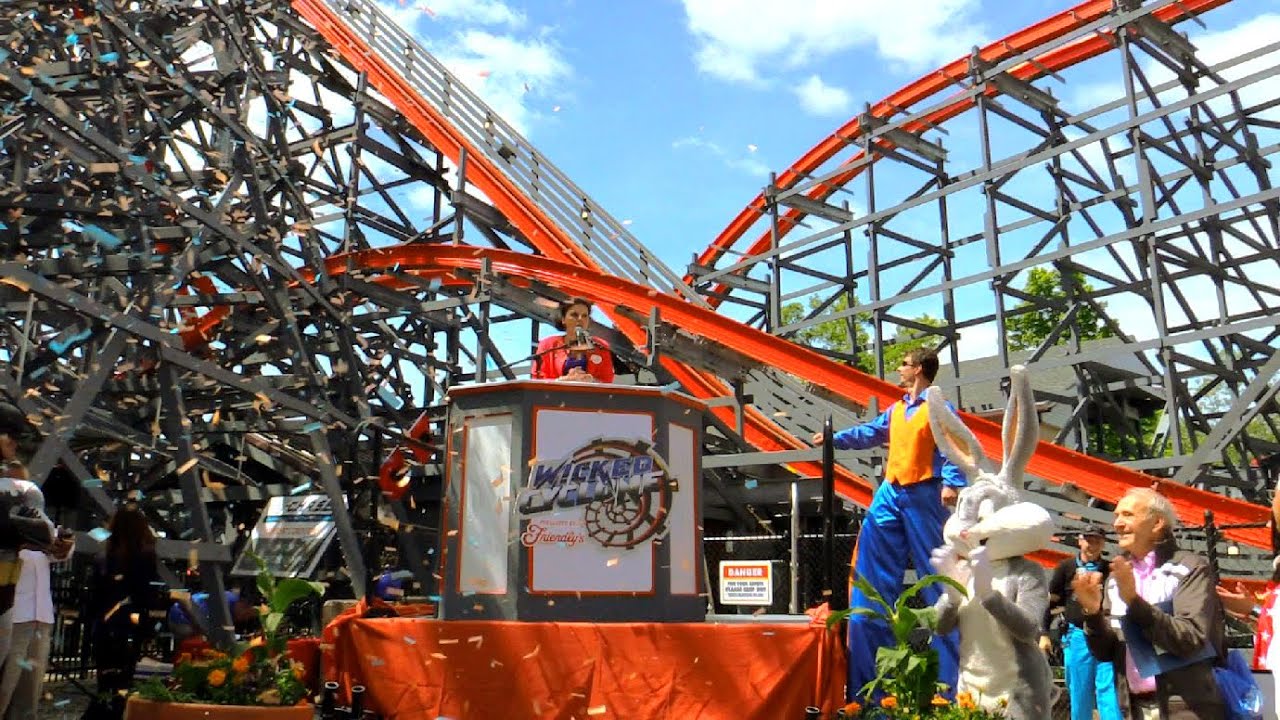 Wicked Cyclone opening ceremony with first riders HD Six Flags New ...