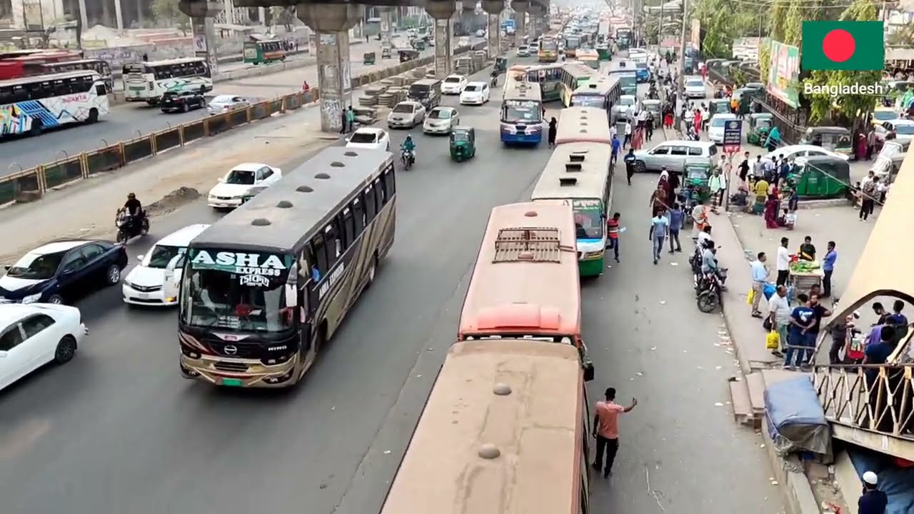 🇧🇩 BANGLADESH-Dhaka Airport Road vlogvideo !! Bus Road || Brt line 3 ...