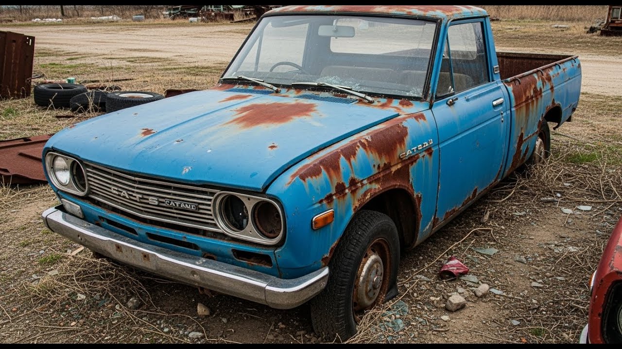 1967 Datsun 520 Pickup | A Small Work Truck Left to Time - YouTube