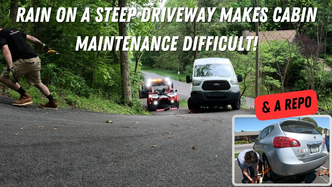 Rain On A Steep Driveway Makes Cabin Maintenance Difficult! | & A Repo ...
