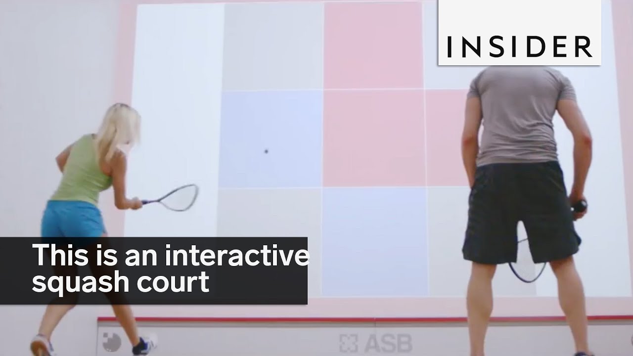 This interactive squash court is a serious upgrade - YouTube