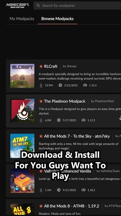 How To Install Modpacks Minecraft #shorts - YouTube