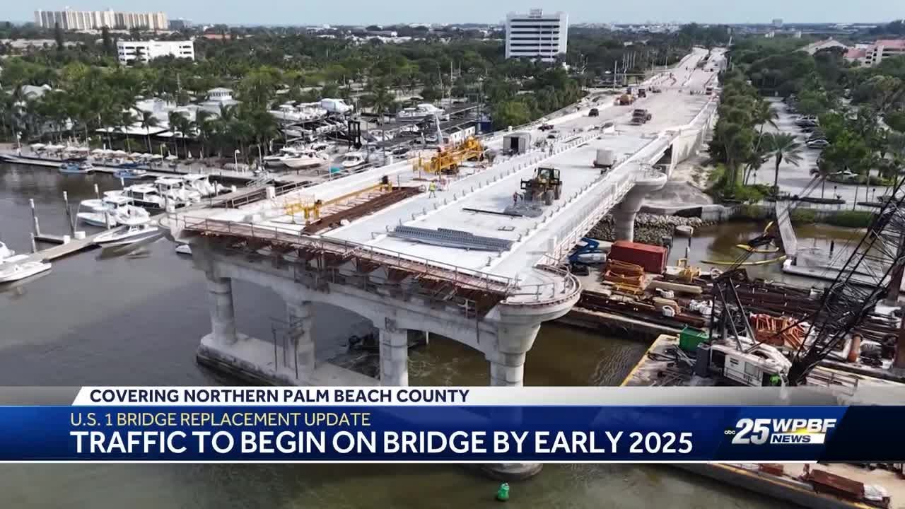 Lane reopening delayed in Jupiter US-1 Bridge project - YouTube