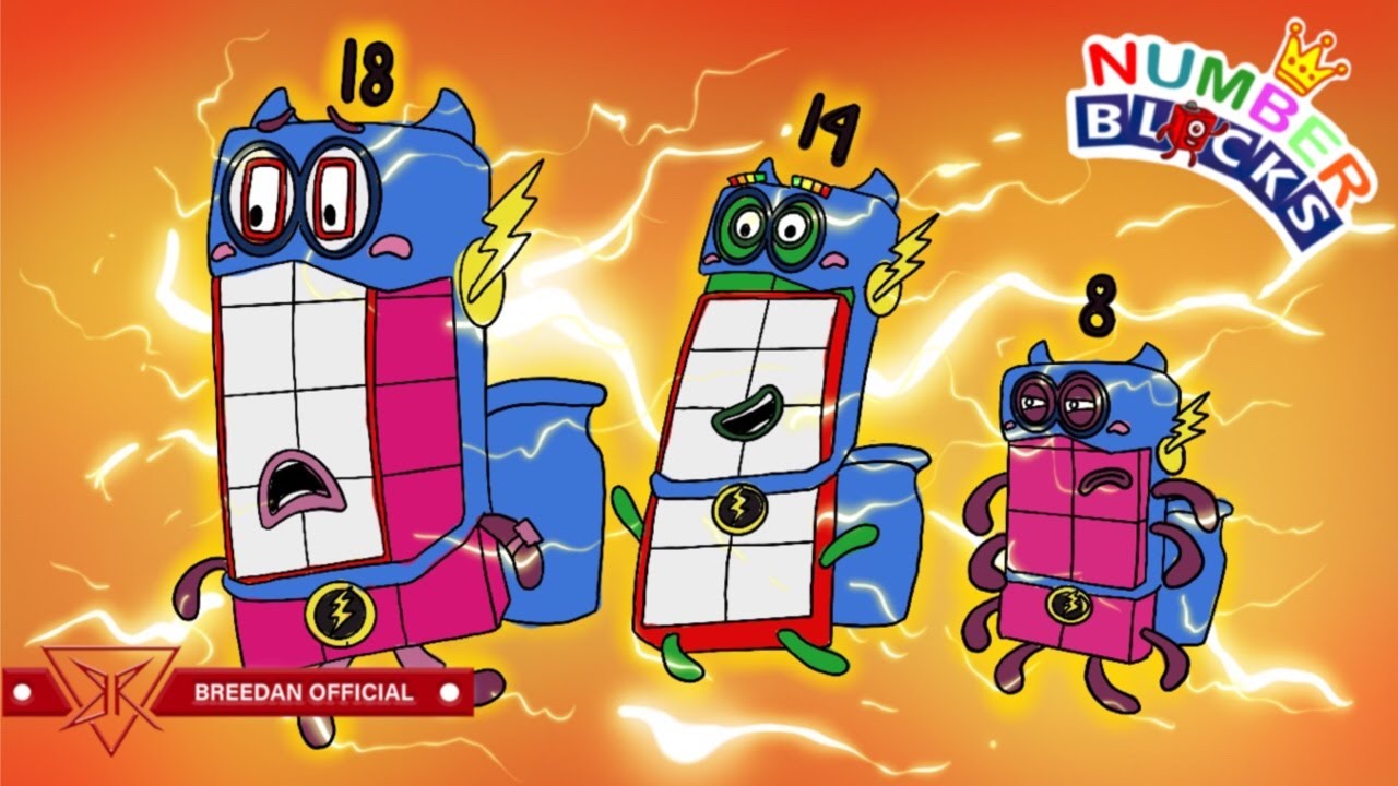 Numberblocks - Becomes The Flash Numberblocks 18 14 8 and Helps His ...