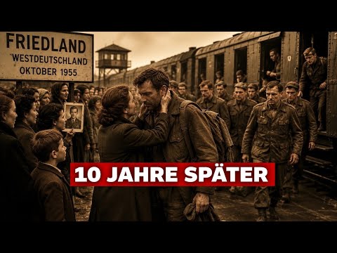 Deutsche Kriegsgefangene, die 10 Jahre nach Ende des Zweiten Weltkriegs heimkehrten