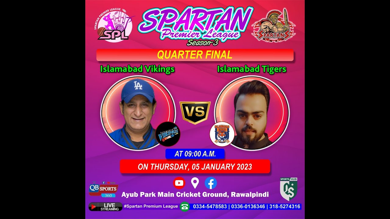 LIVE | ISLAMABAD TIGERS VS ISLAMABAD VIKINGS | 3RD QUARTER FINAL |SPL SEASON-3 - YouTube