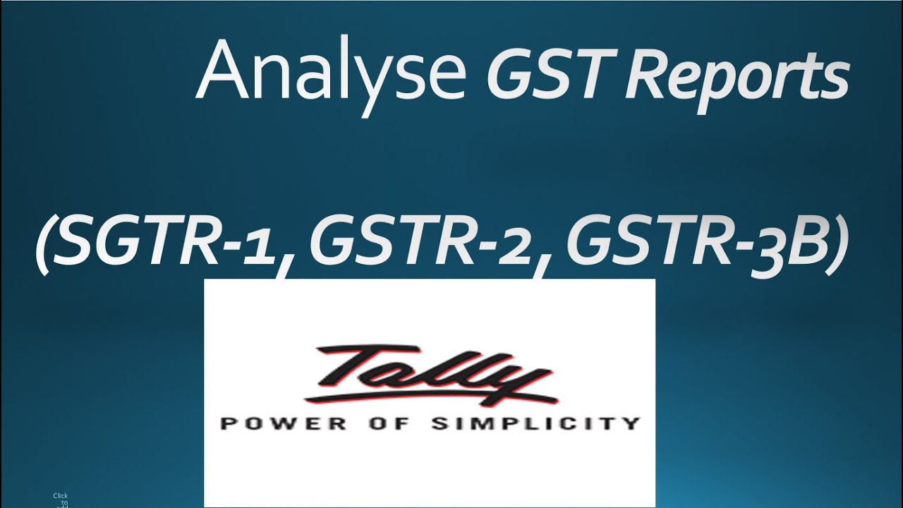 35) GST-1 GSTR-2 GST-3B reports in tally.ERP-9 (Tally.ERP9 - Full ...