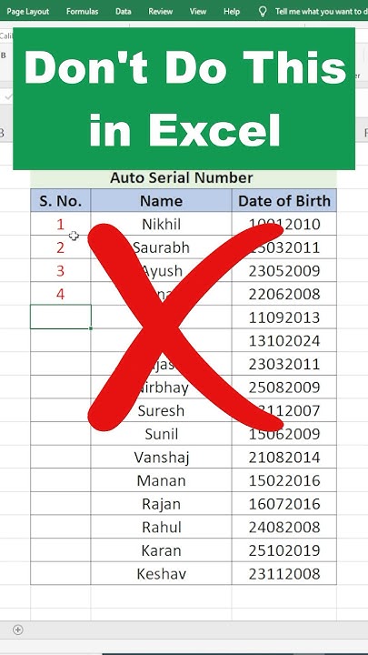 Auto Serial Number in Excel Shortcut - Quick & Easy! #Shorts #excel ...