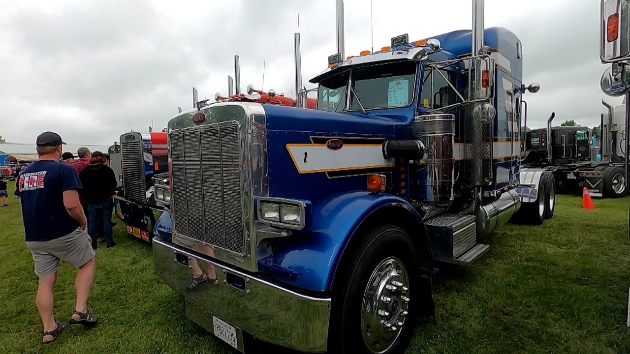 1987 Blue Peterbilt 359 At The 2025 Clifford Truck Show - YouTube