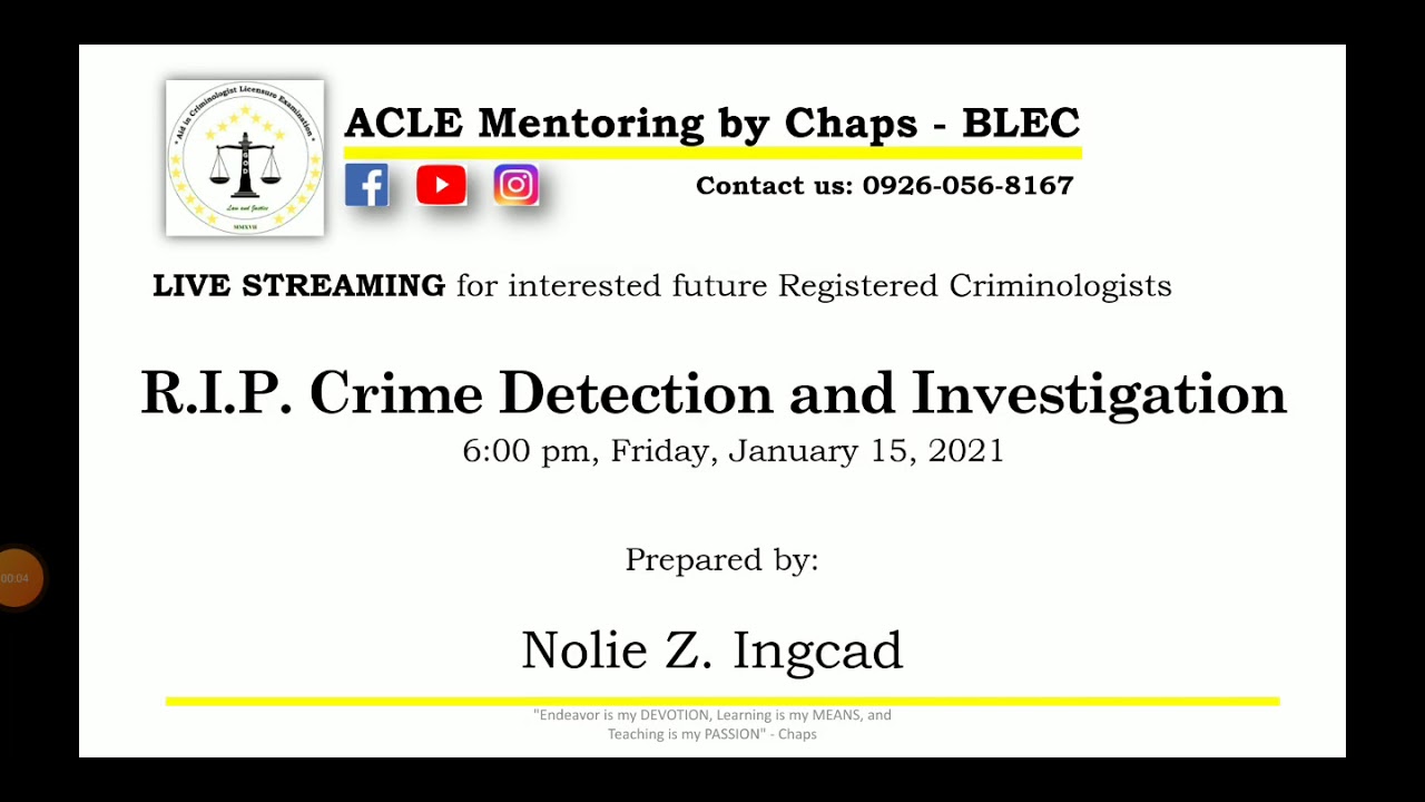 R.I.P. Crime Detection and Investigation - YouTube