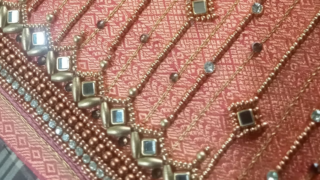 Aari Stright line Sleeve Making / Copper kundan Aari work / aari work ...