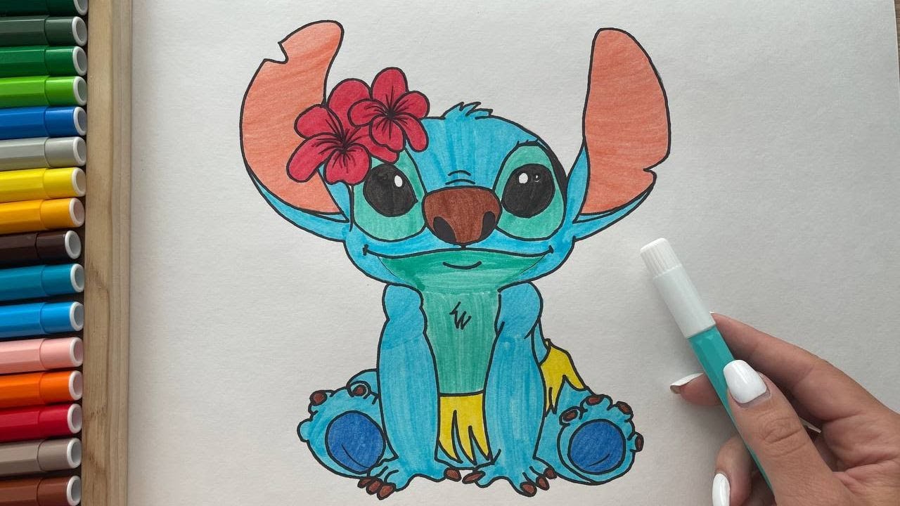 Lilo and Stitch Character Drawing | How to Paint Cartoon Character ...
