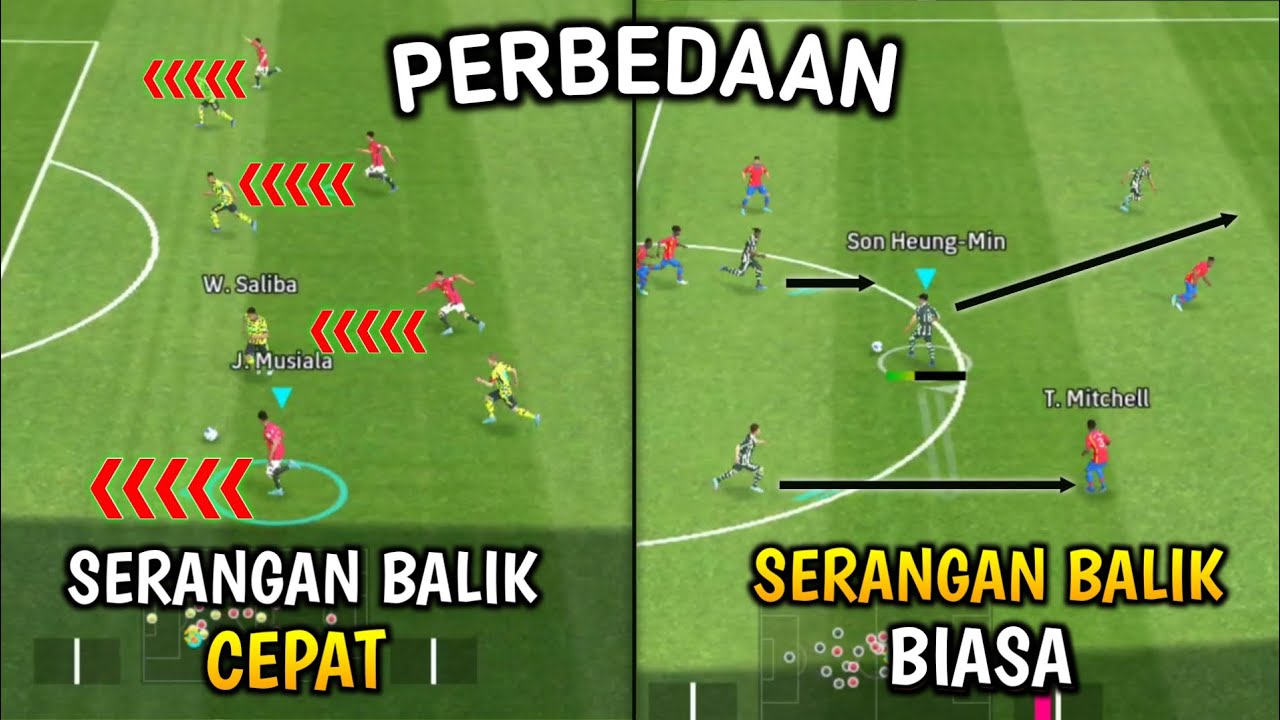 PENJELASAN GAYA MAIN SERANGAN BALIK dan SERANGAN BALIK CEPAT eFootball ...
