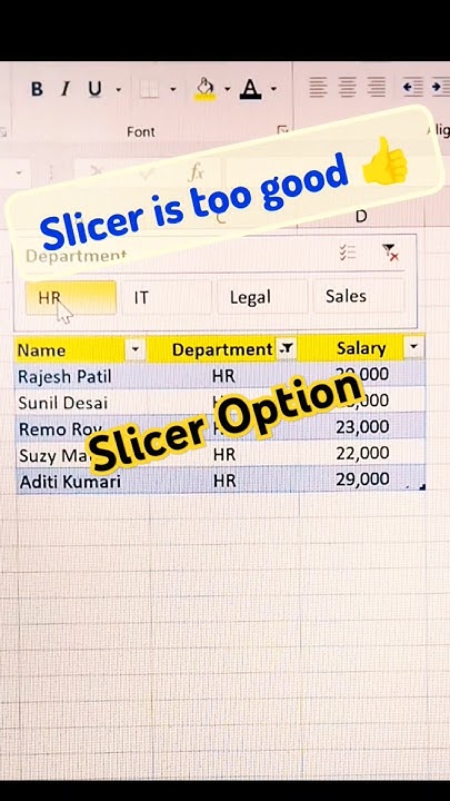 How to use Slicer in Excel | Excel mein Slicer ko kaise lagaye #exceltech #excelgyan #shorts # ...