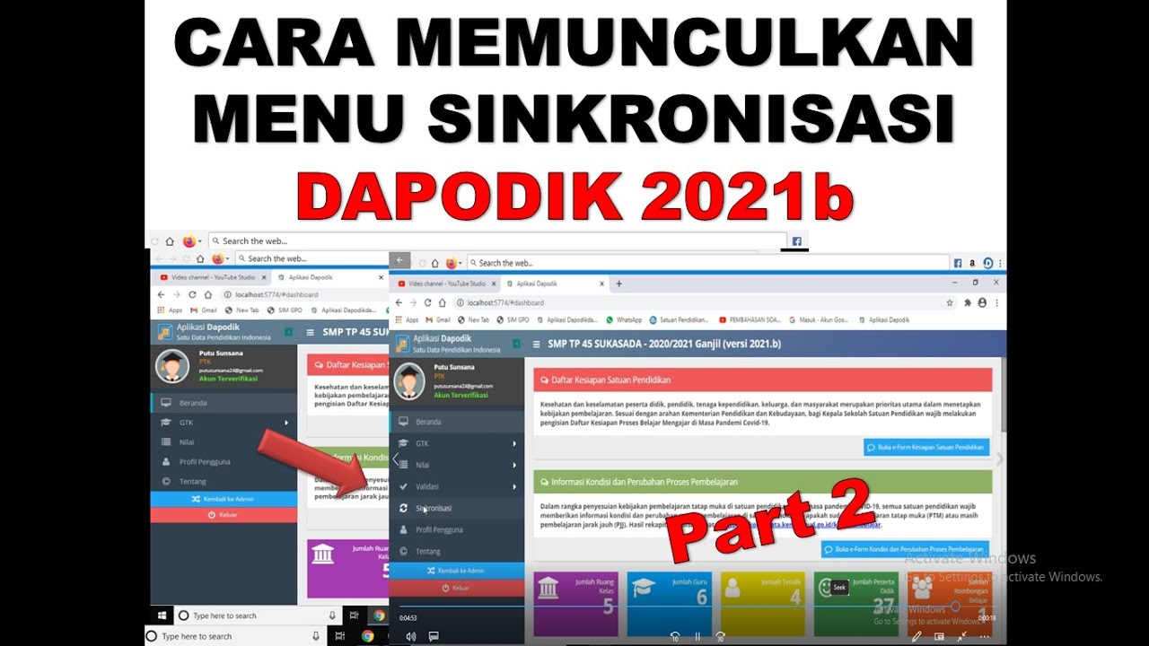 CARA MEMUNCULKAN MENU SINKRONISASI DAPODIK 2021b - YouTube