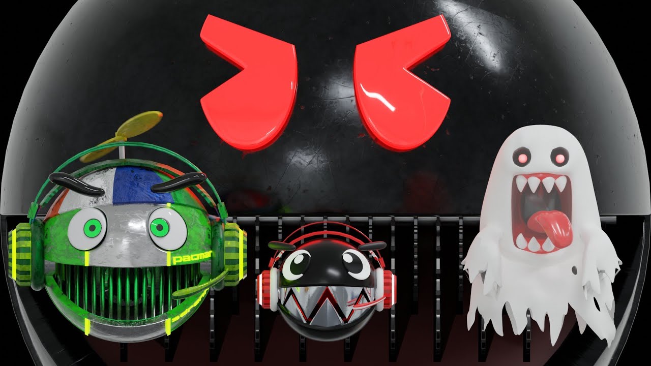 Pacman JR & Chain Chomp VS BLACK SHREDDER PACMAN - YouTube