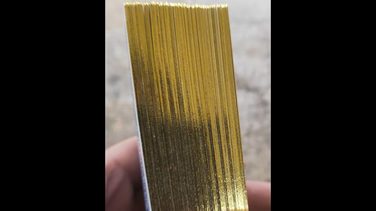 Card edge gilding machine for straight corner - YouTube
