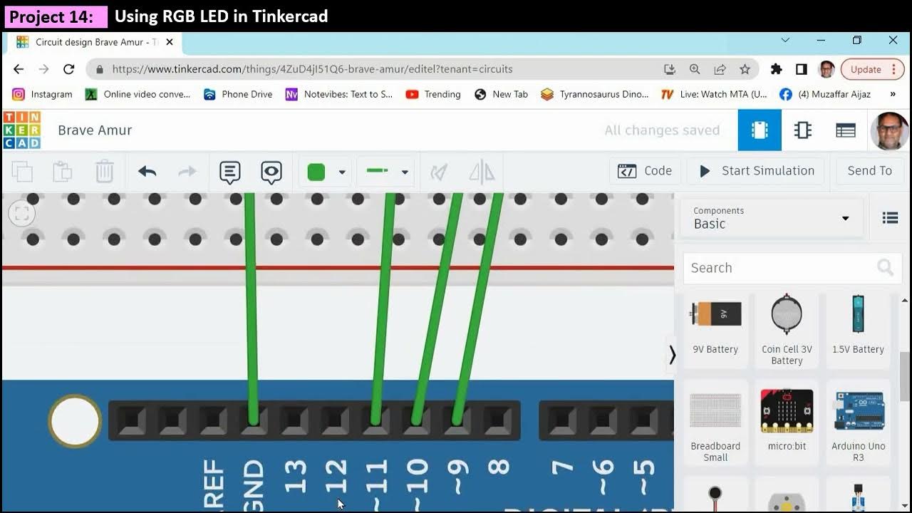 Page 96 Using RGB LED in Tinkercad - YouTube