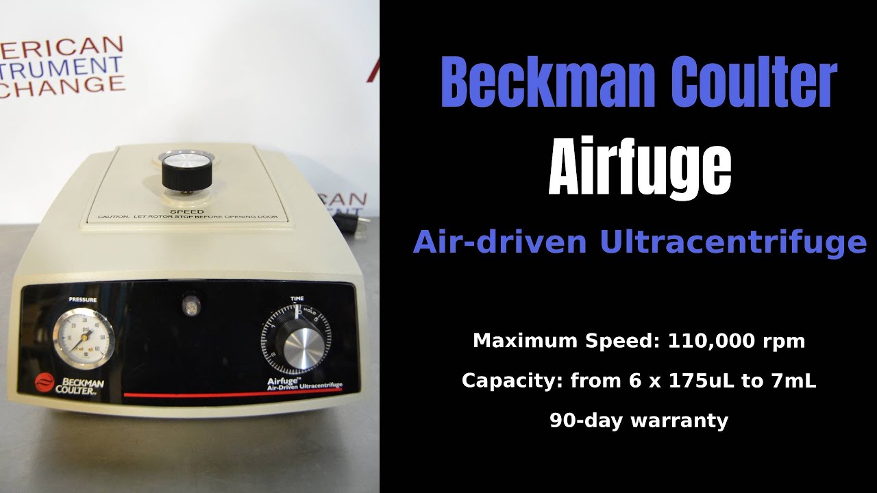 Beckman Airfuge Air-driven Ultracentrifuge (1265ZZ CENTRI) - YouTube