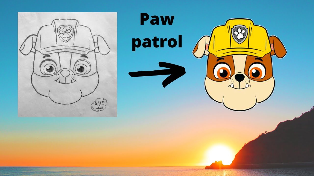 😍🇱🇧🌹🇺🇸 #drawing a Rubble cartoon dog face #viral #shorts #subscribe # ...