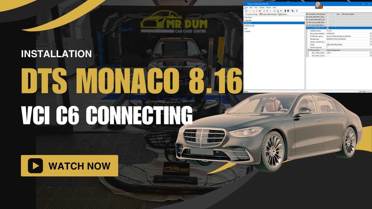 Installation VCI C6 Connecting To DTS monaco 8.16 | Mr.Dum Auto - YouTube