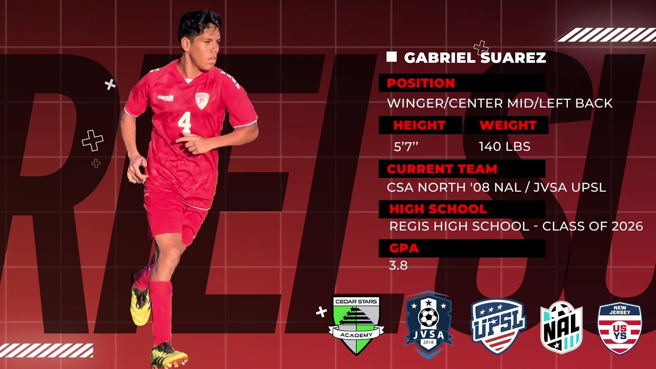 Gabriel Suarez Soccer Highlights | Cedar Stars Academy North 08 NAL ...