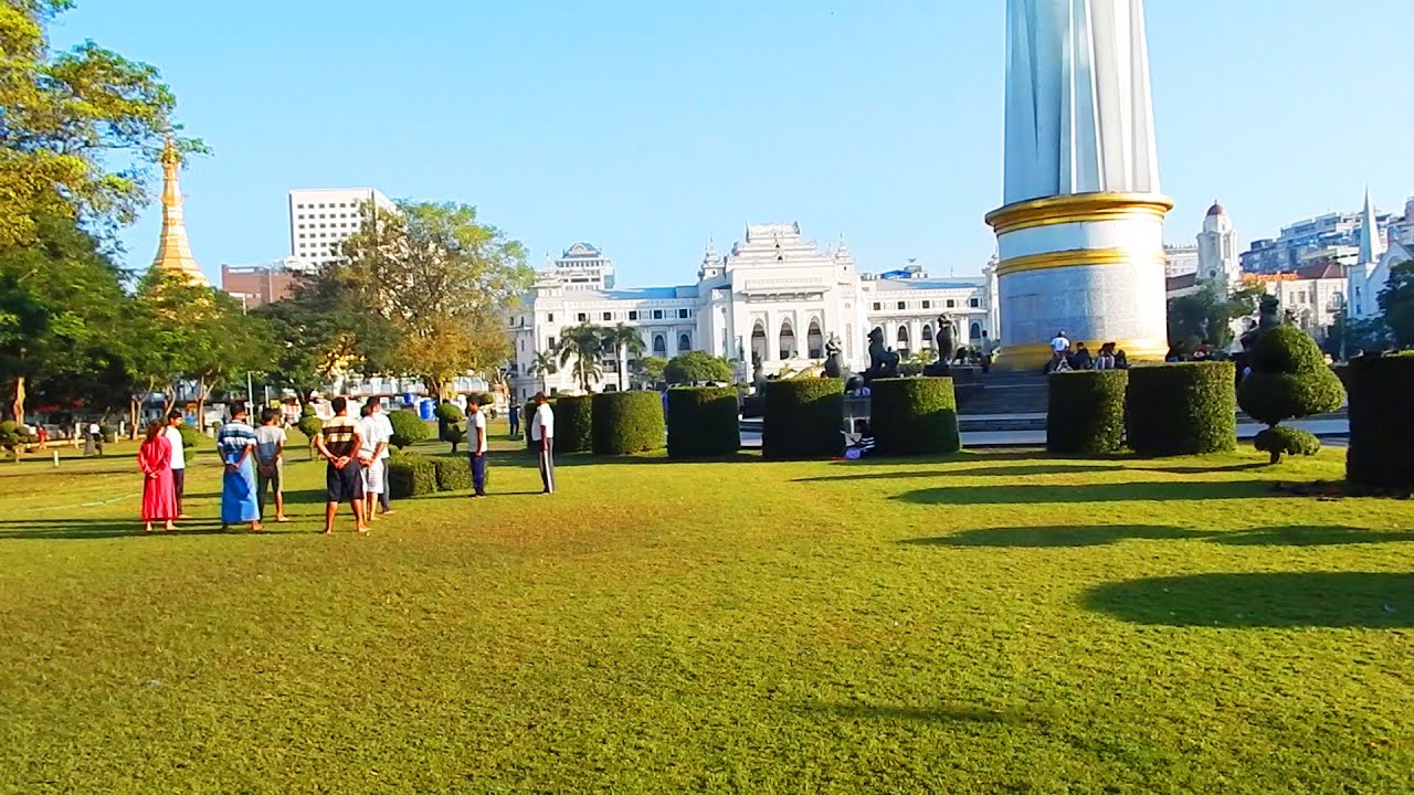 A walk around Maha Bandula Park in Yangon - YouTube