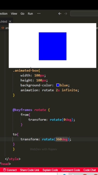 Box Rotating Using Css Animation Css Animation Cssanimation Webdevwithrajeev Youtube
