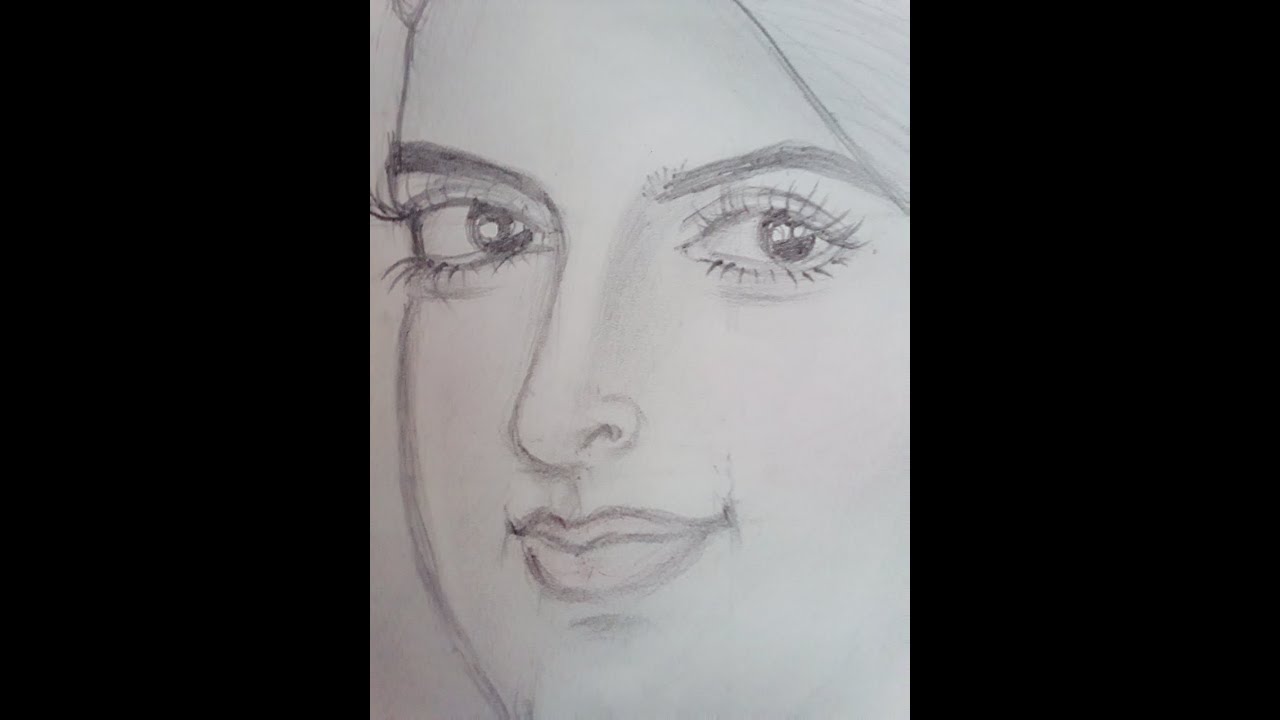 How to draw three quarter face for beginners ll Easy realistic face ...