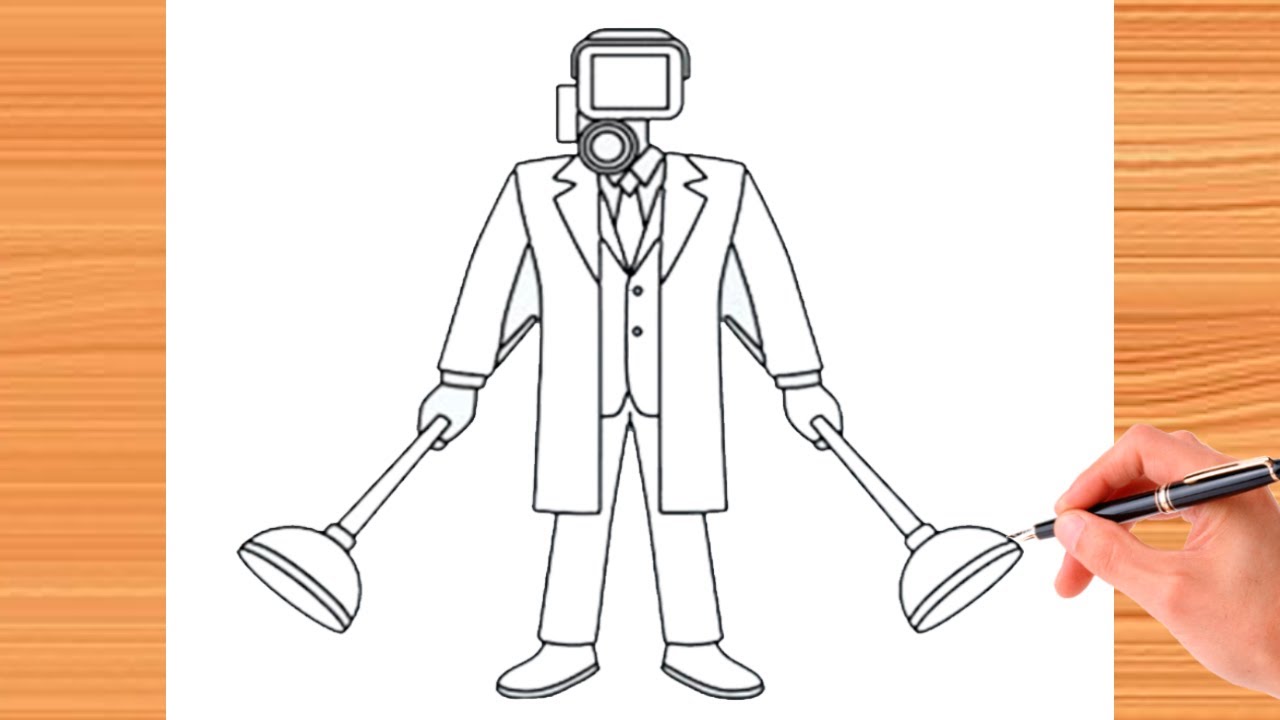 How to Draw Plunger Cameraman from Skibidi Toilet easy - Drawing Step ...