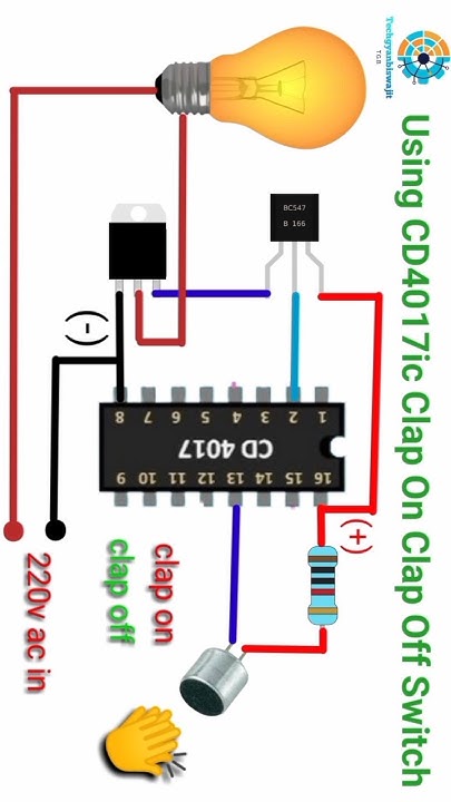 clap on off switch circuit //how to make a clap switch circuit using cd4017 ic #shorts #diy ...