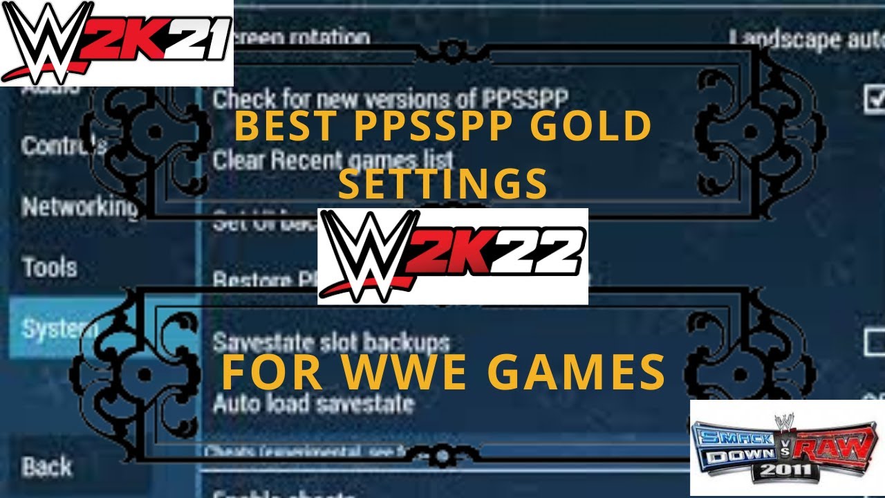 BEST SETTINGS FOR WWE 2K21 , 2K22 , SVR 11 ETC - PPSSPP GOLD SETTINGS ...