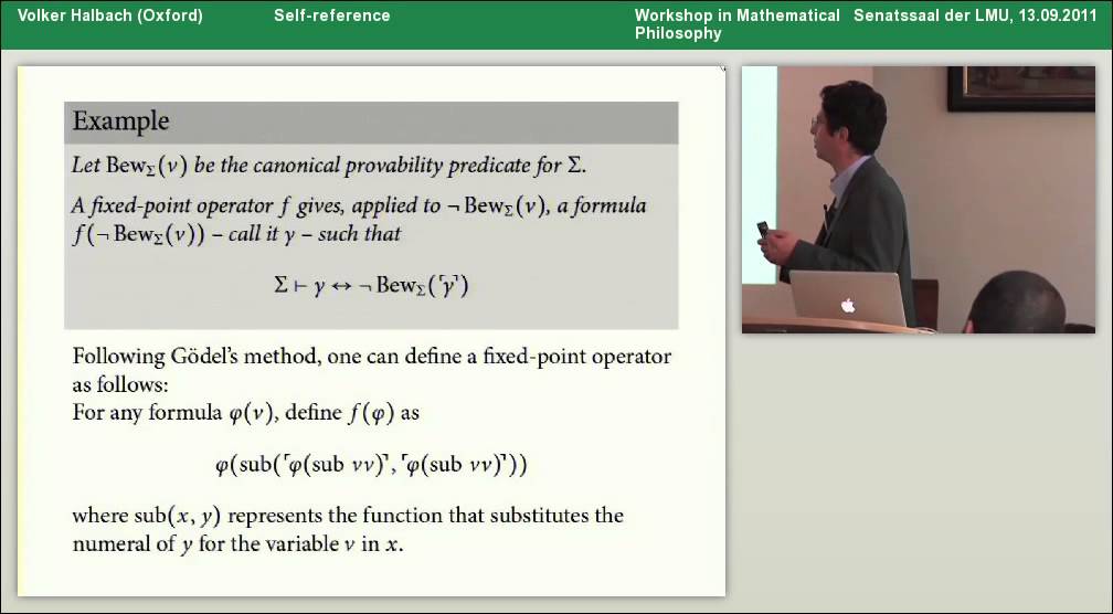 Volker Halbach: Self-reference - YouTube