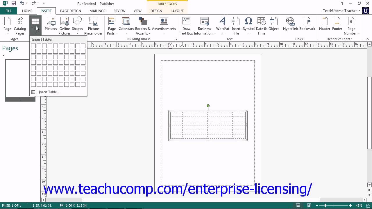 Microsoft Office Publisher Tutorial 2013 Using Tables 8.1 Employee ...