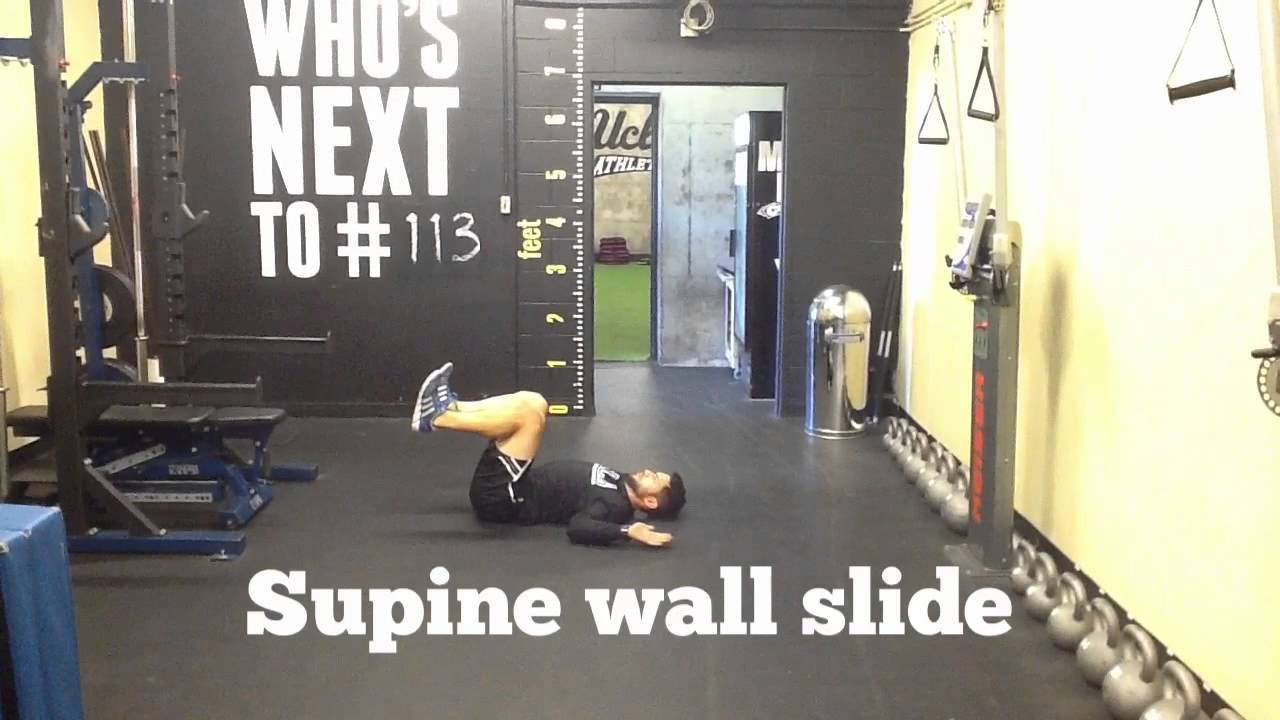 Supine wall slide - YouTube