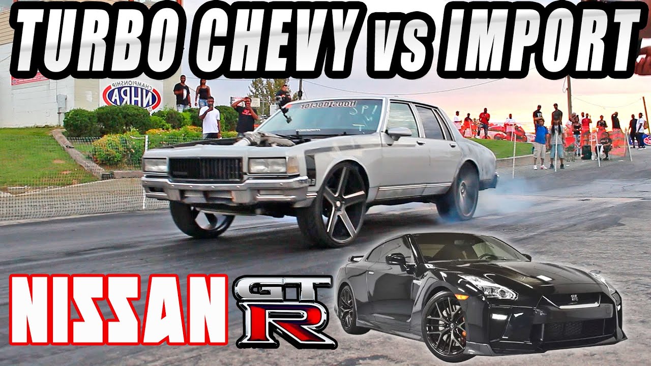 BOOST DOCTOR VS NISSAN GTR ! Twin Turbo LSX Box Chevy on 26s Drag Race ...