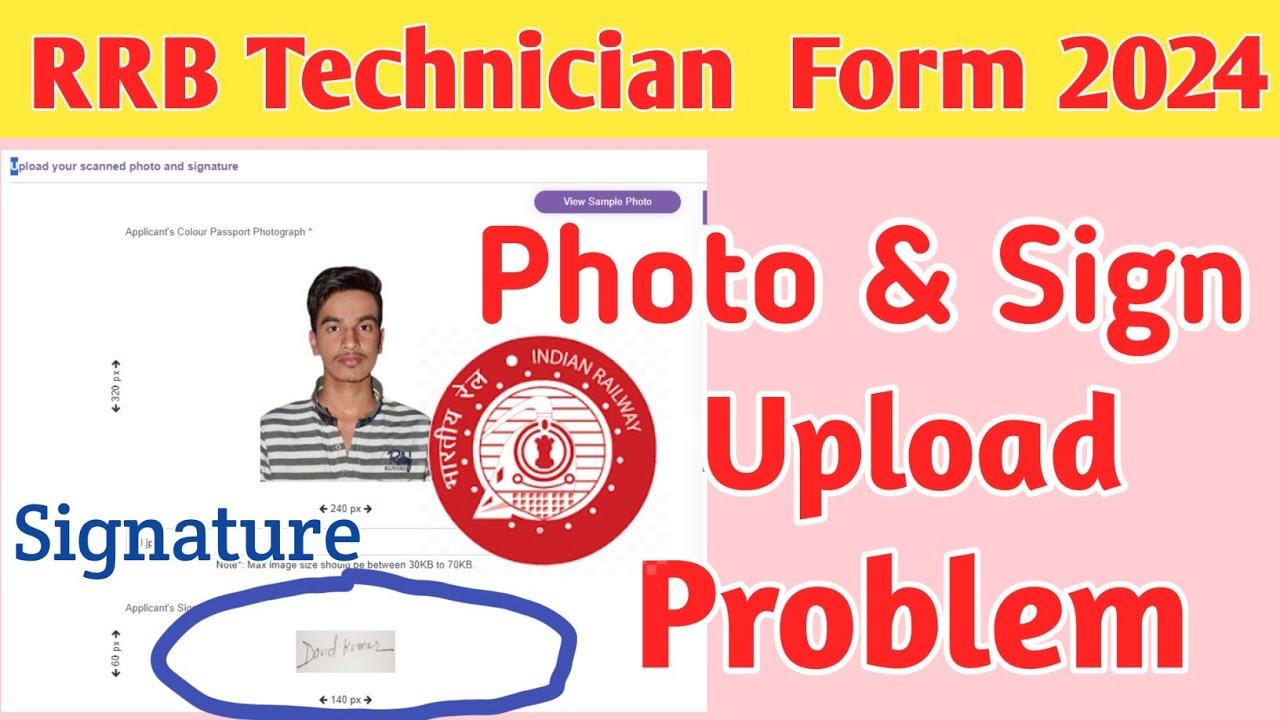 RRB Technician Online Form 2024 photo signature upload Problem | rrb ...