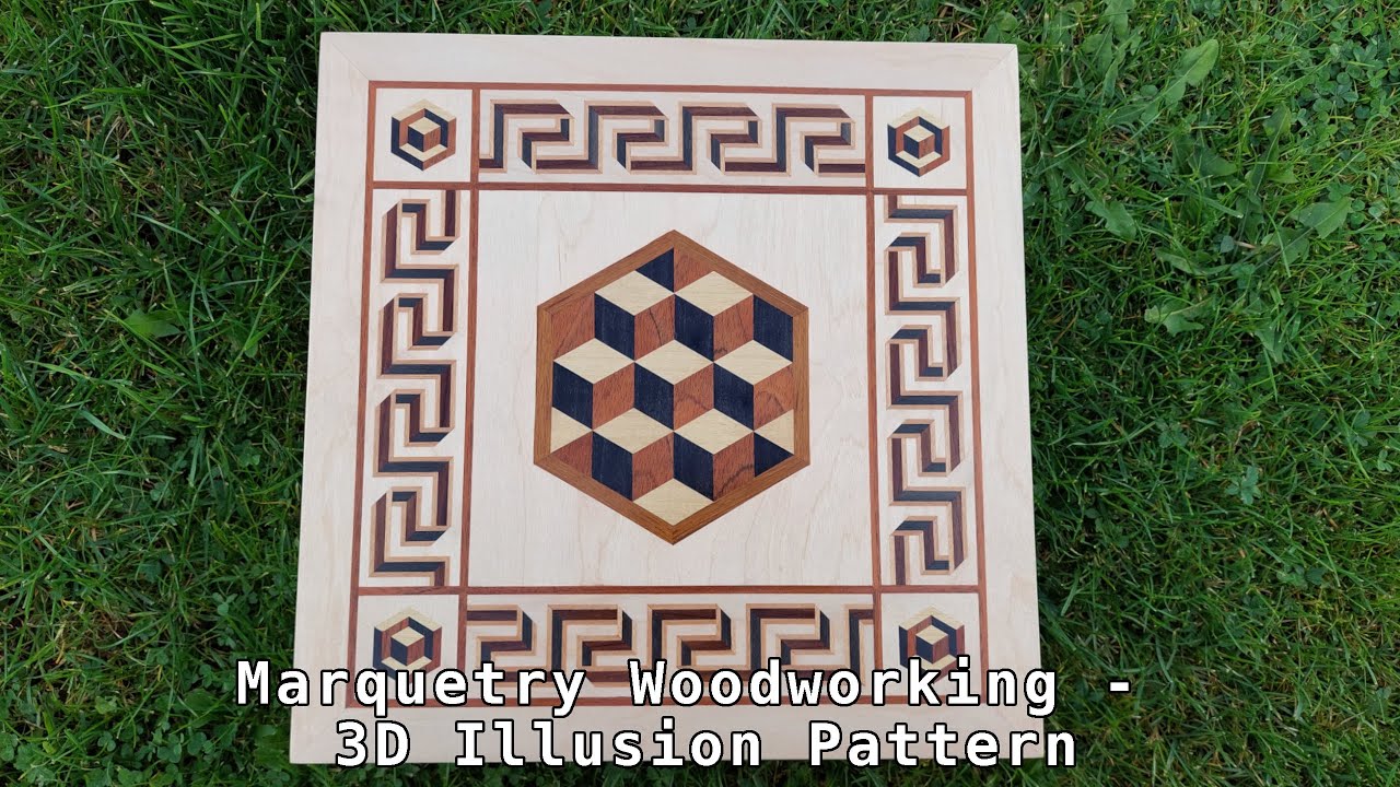 Marquetry Woodworking - 3D Illusion Pattern - YouTube