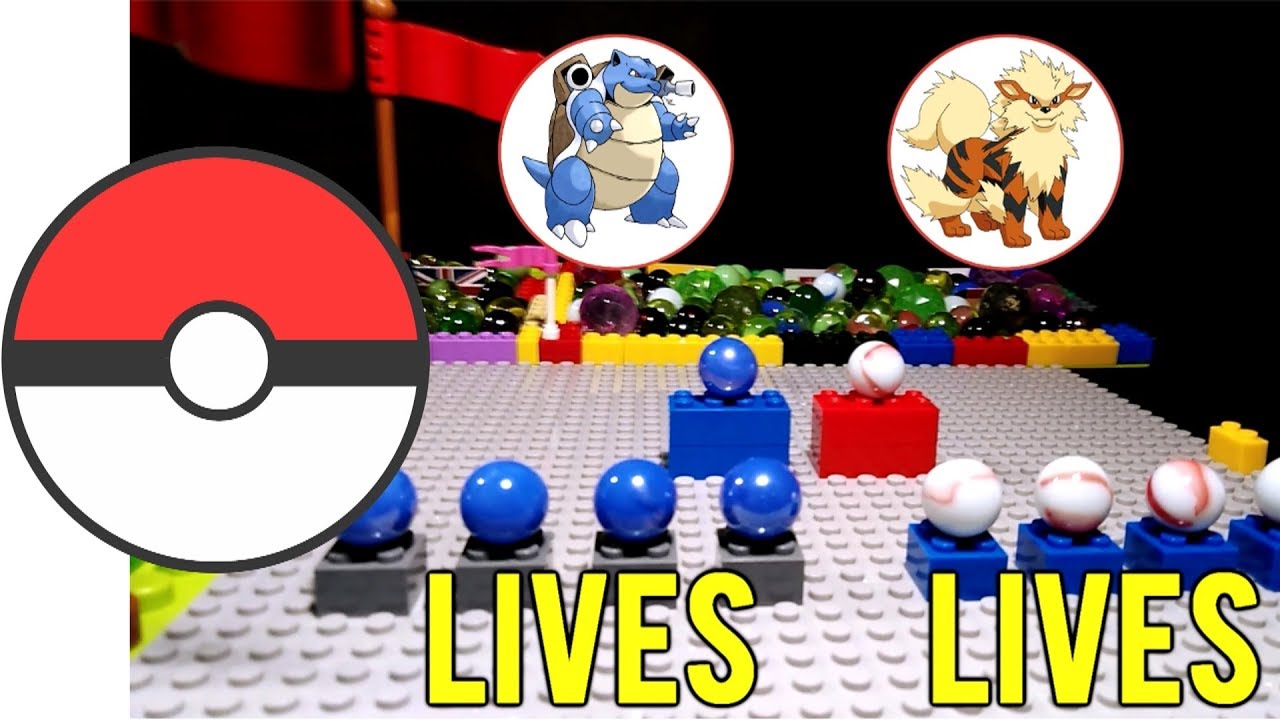 Pokemon Battle Marble Race: Blastoise vs Arcanine | Marble Race Project ...
