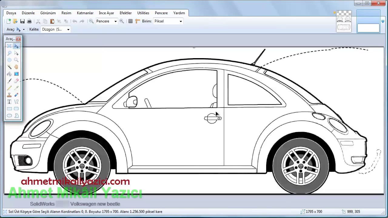 Blueprint Ayırma_VW New Beetle_SolidWorks_Ahmet Mikail Yazıcı - YouTube