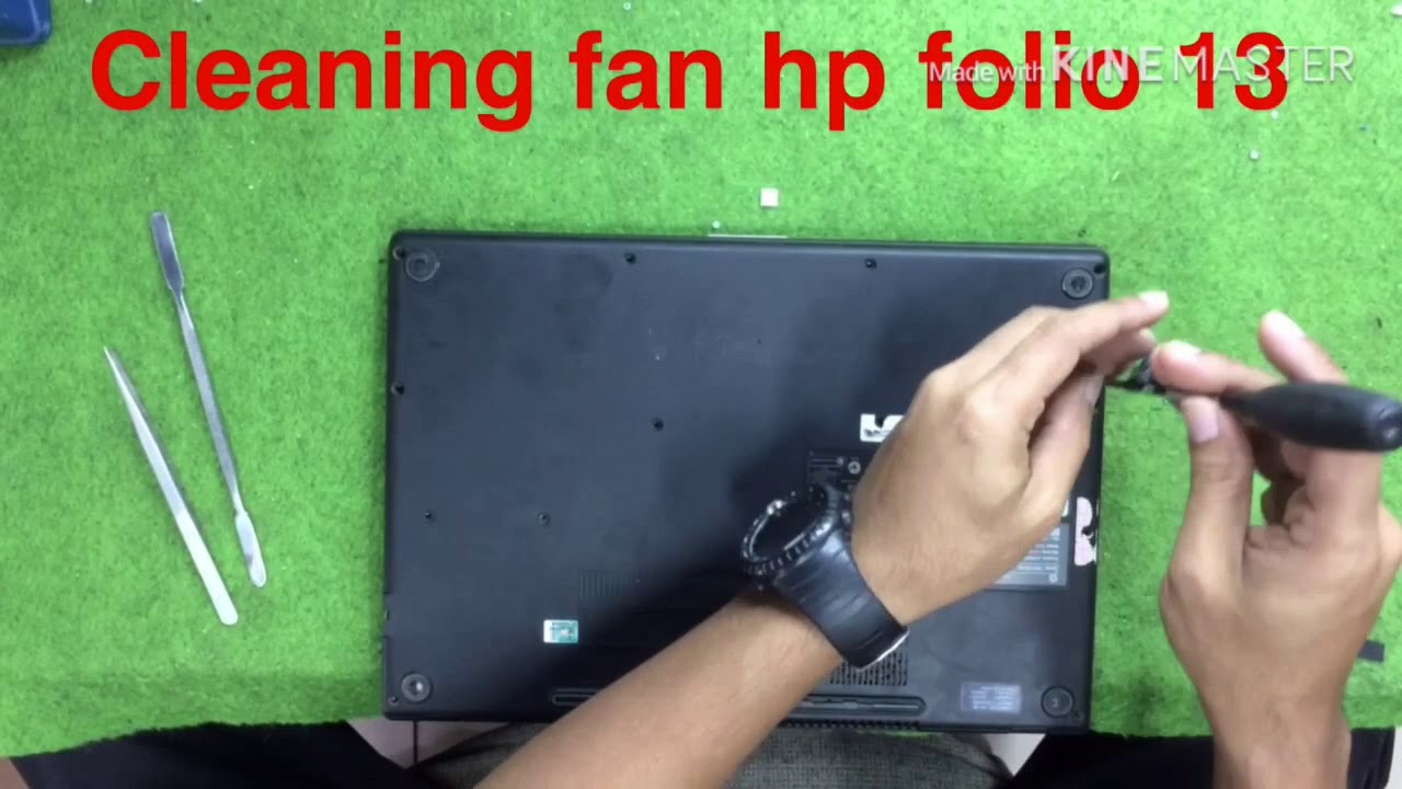 cleaning fan laptop hp folio 13 - YouTube