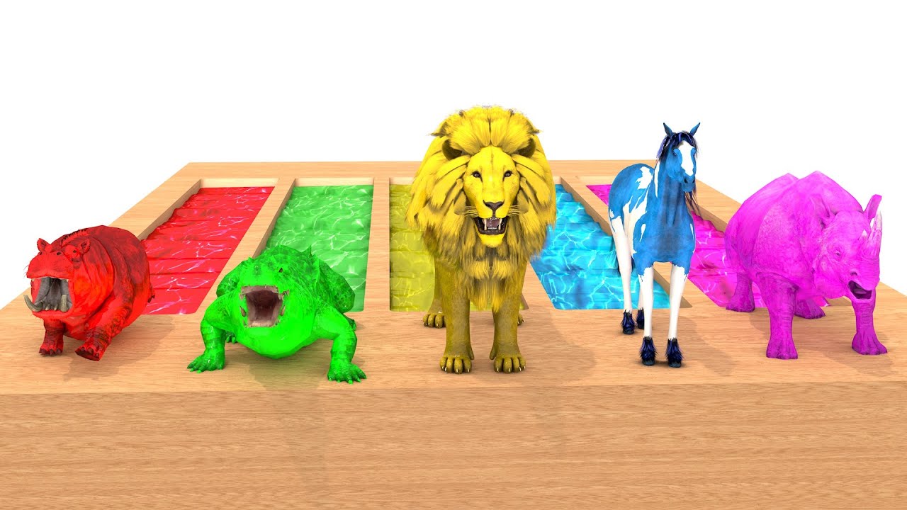 Learn colors with tigers & animals - Children's songs | Animal colors ...