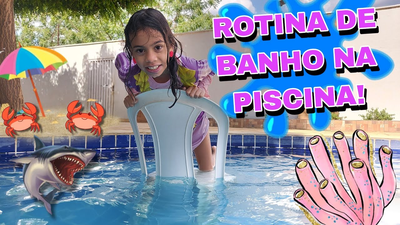 MINHA ROTINA DE BANHO DA PISCINA |NA PISCINA DE CASA - YouTube